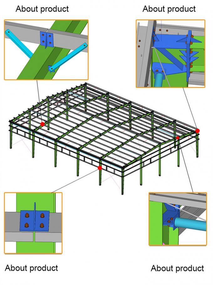 Prefabricated Steel Framing System Q355B Temporary Workshop Buildings